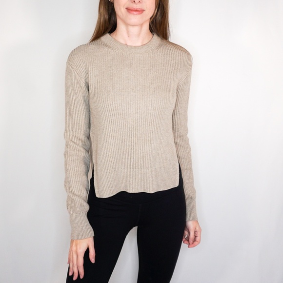 All Saints | Sweaters | All Saints Knit Ribbed Beige Side Slit Sweater ...
